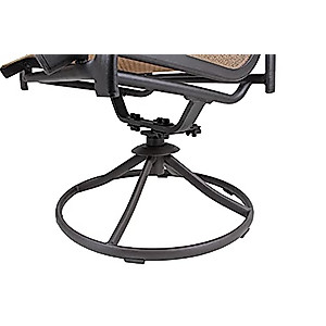 Garden Elements Outdoor Bellevue Metal Aluminum Patio Chair, Brown (6, Sling Rocker)