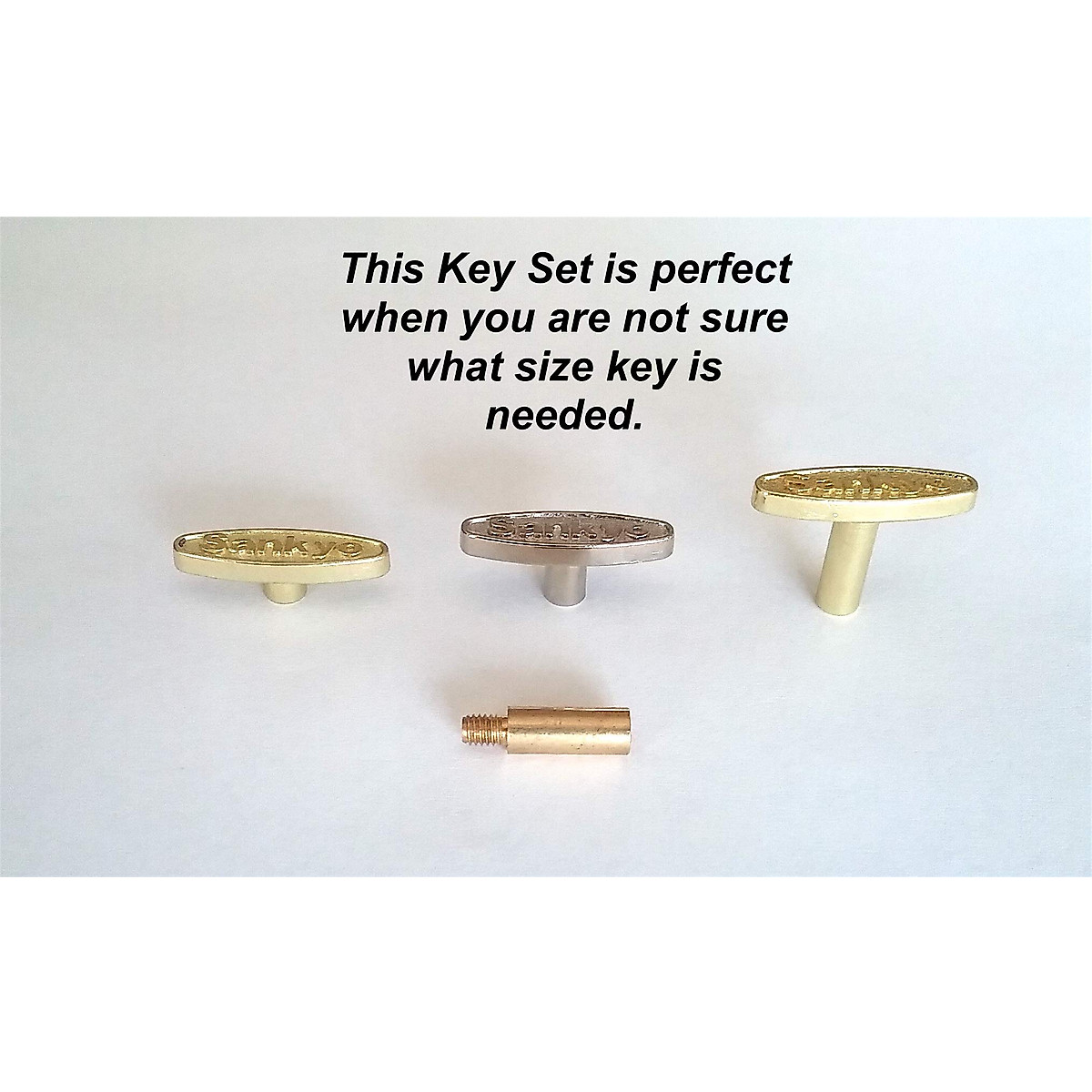 Odyssey Online Music Box Winding Key Set Short to Long - - Three Keys with 1/2 Inch Extender - - Gold and Silver - - 1/4, 1/2, 3/4 inch Plus Extension - - Best Choice - - Winder Winding Long Keys