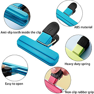 Chip Bag Clips 9pcs Air Tight, Heavy Duty, Sturdy Plastic Clips for Food Storage Assorted Sizes Food Bag Clips for Kitchen Snacks
