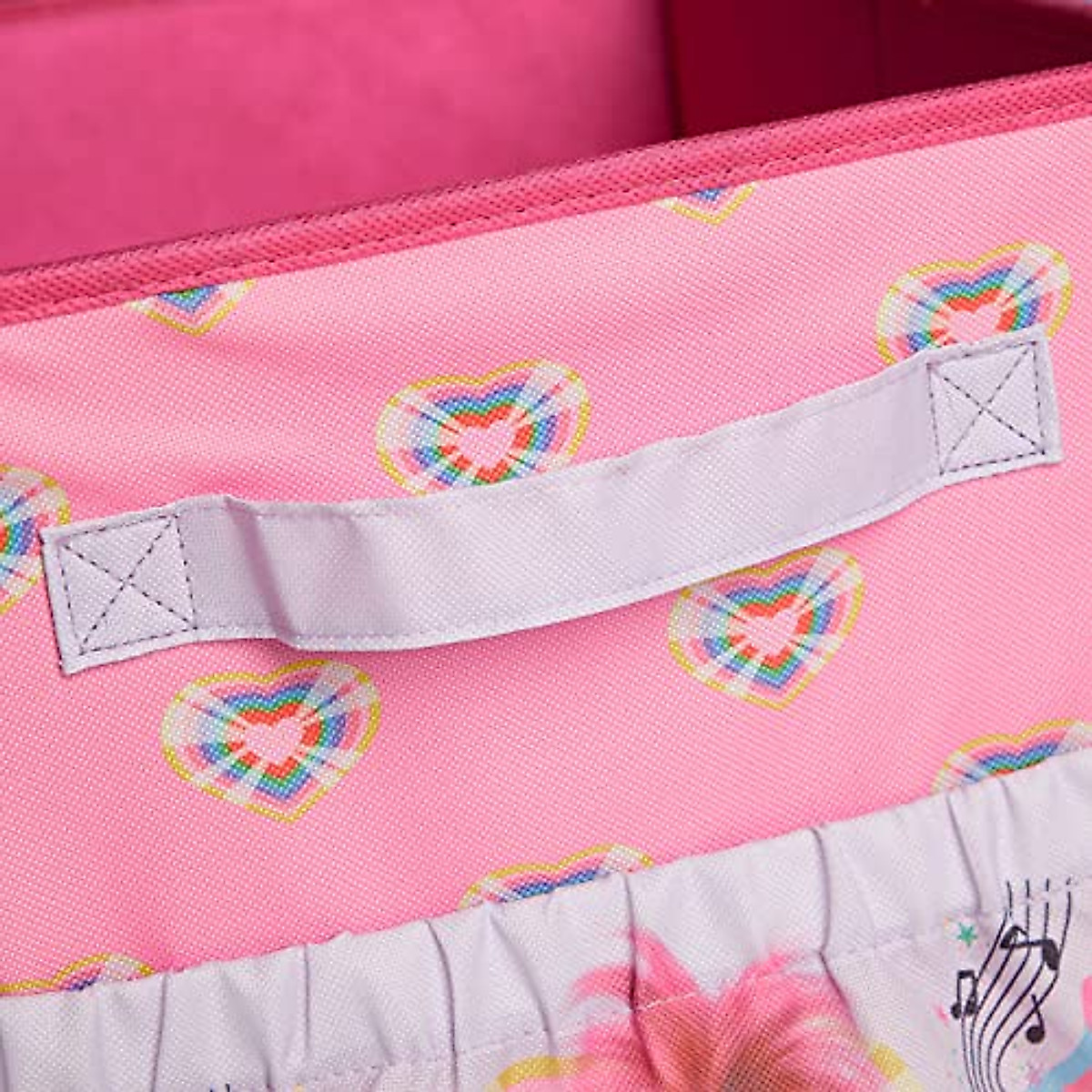 Idea Nuova Dreamworlds Trolls Kids Collapsible Storage Organizer Bin with Front Pocket,9" H x 10" W x 15" L