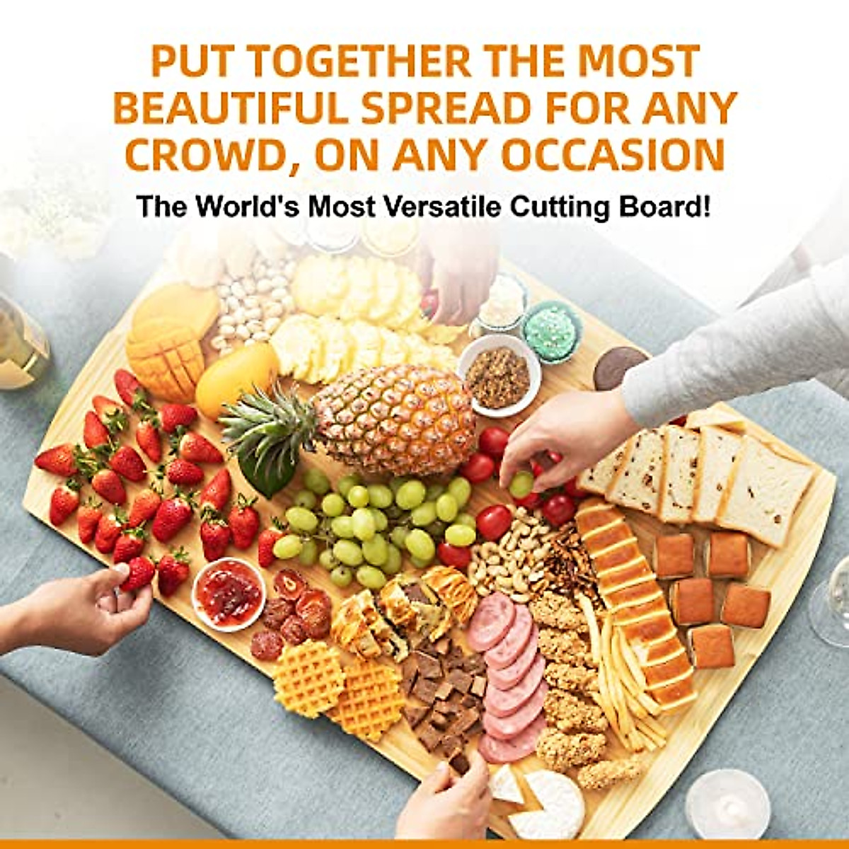 30x20 Bamboo Extra Large Cutting Board- Use as a Charcuterie Board, Butcher Block, Over Sink, Brisket, Rv Stove Top Cover, Noodle Board Stove Cover, Meat Cutting Board