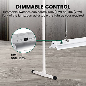 iPower 2 Feet LED Grow Light Stand Natural White Full Spectrum for Indoor Plant Starting Seeds and Propagating Cuttings, Height Adjustable
