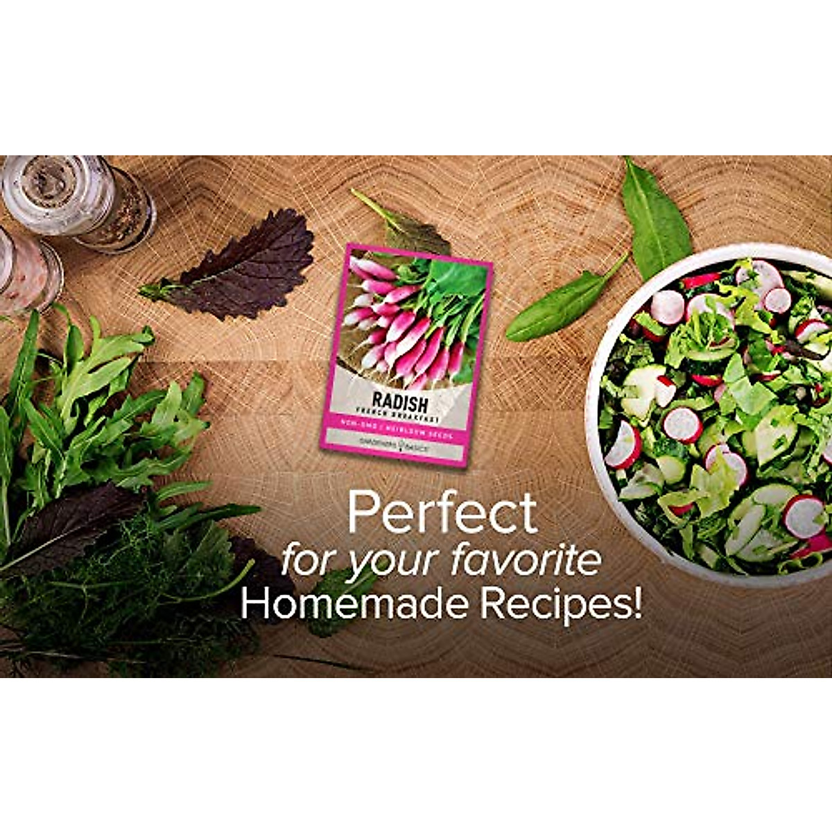 Radish Seeds for Planting - French Breakfast Variety Heirloom, Non-GMO Vegetable Seed - 2 Grams of Seeds Great for Outdoor Spring, Winter and Fall Gardening by Gardeners Basics