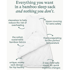 PurComfy Quilted Supersoft Sleep Sack, 2.5 TOG Premium Bamboo Viscose Warm Baby Sleeping Bag, 2-Way Zipper 6-15 Months