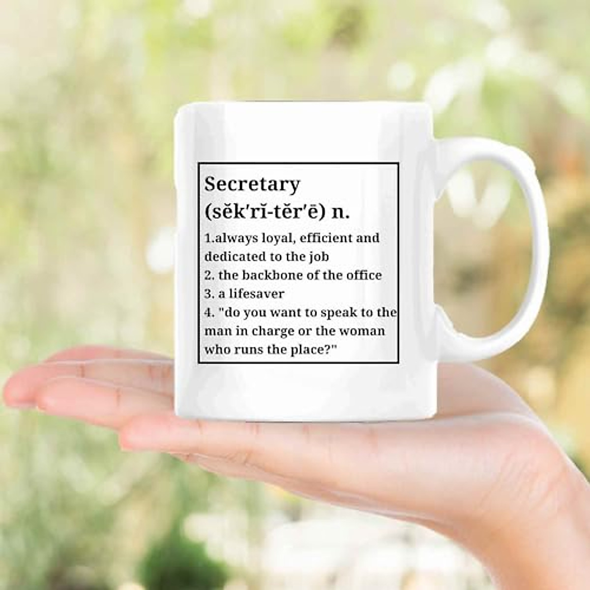 - Administrator's Gift, Ideal For Receptionist's Birthday - Definition Of Secretary, Humor Quote On 11oz Coffee Mug 11oz 15oz White Coffee Mug