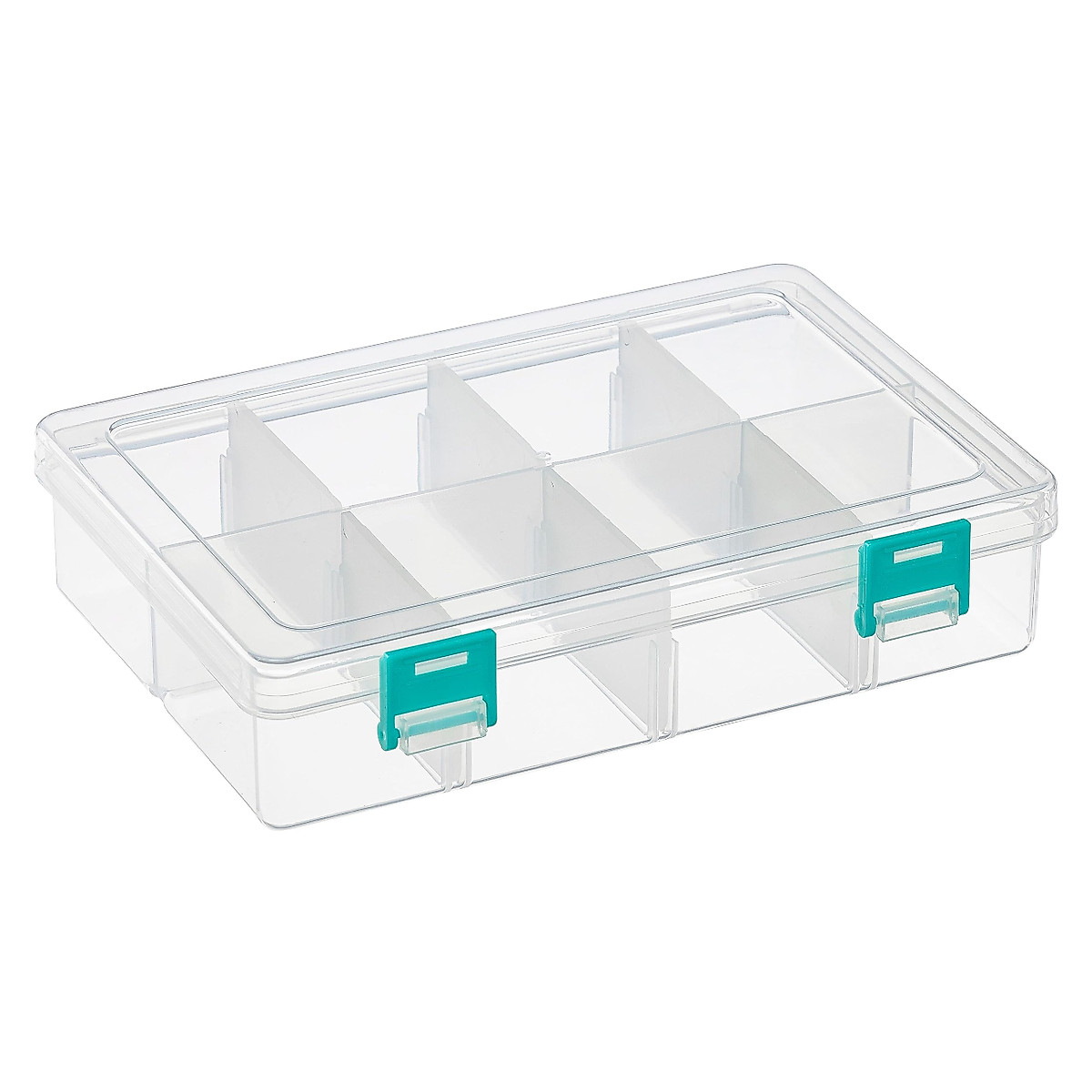 Simply Tidy Clear & Turquoise 8-Compartment Storage Box by Bead Landing™