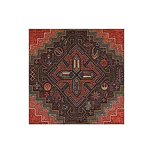 RUGGABLE x Star Wars Washable Rug - Perfect Boho Area Rug for Living Room Bedroom Kitchen - Child Friendly - Stain & Water Resistant - The Mandalorian: Mandalore Scarlet Red 5'x7' (Standard Pad)