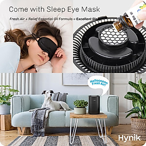 Hynik Alviera Air Purifiers for Bedroom, w/ H13 True HEPA Filter for Smoke Pollen Dander Hair Smell, 24db Filtration System (Tourmaline Black)