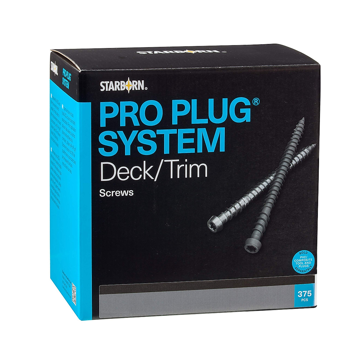 Pro Plug System Stainless Steel Screws for Use with the Pro Plug PVC System, #10 x 2-1/2", Star Drive, 375 Pcs Covers 100 Sq Ft or 250 Lin Ft