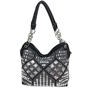 Zzfab Geometric Gem Sparkle Purse Black