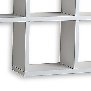 Danya B. Decorative Cubby Shelf – Wall Mount or Free Standing - Square Cubbies Shelving Unit (White)