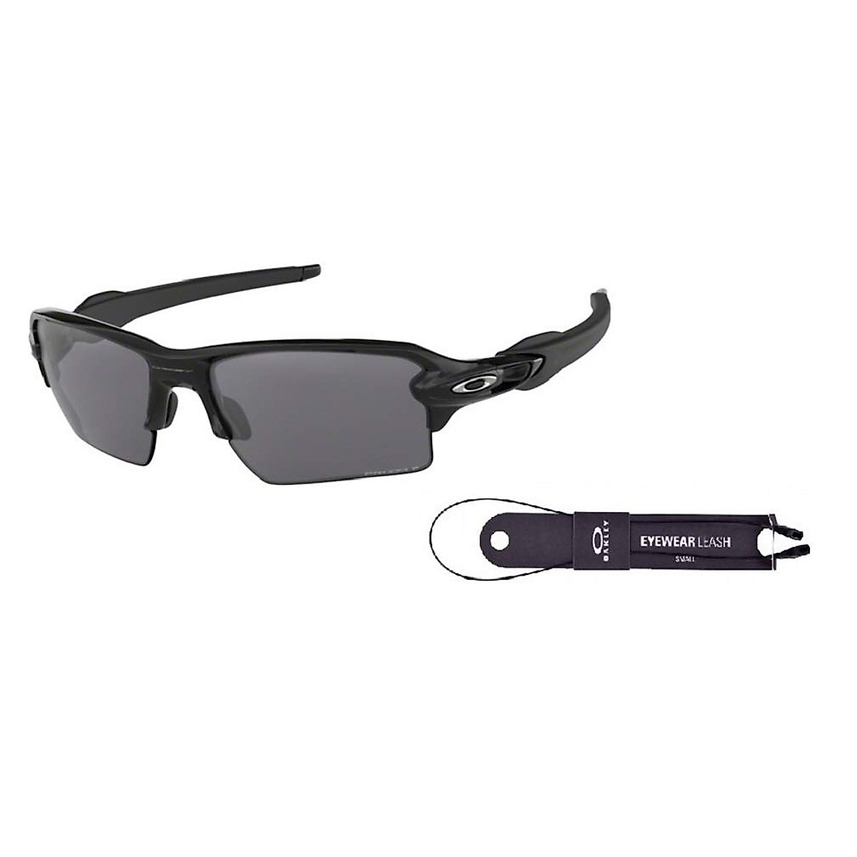 Oakley Flak 2.0 XL OO9188 918872 59M Polished Black/Black Prizm Polarized Sunglasses For Men+BUNDLE Accessory Leash Kit + BUNDLE with Designer iWear Eyewear Kit