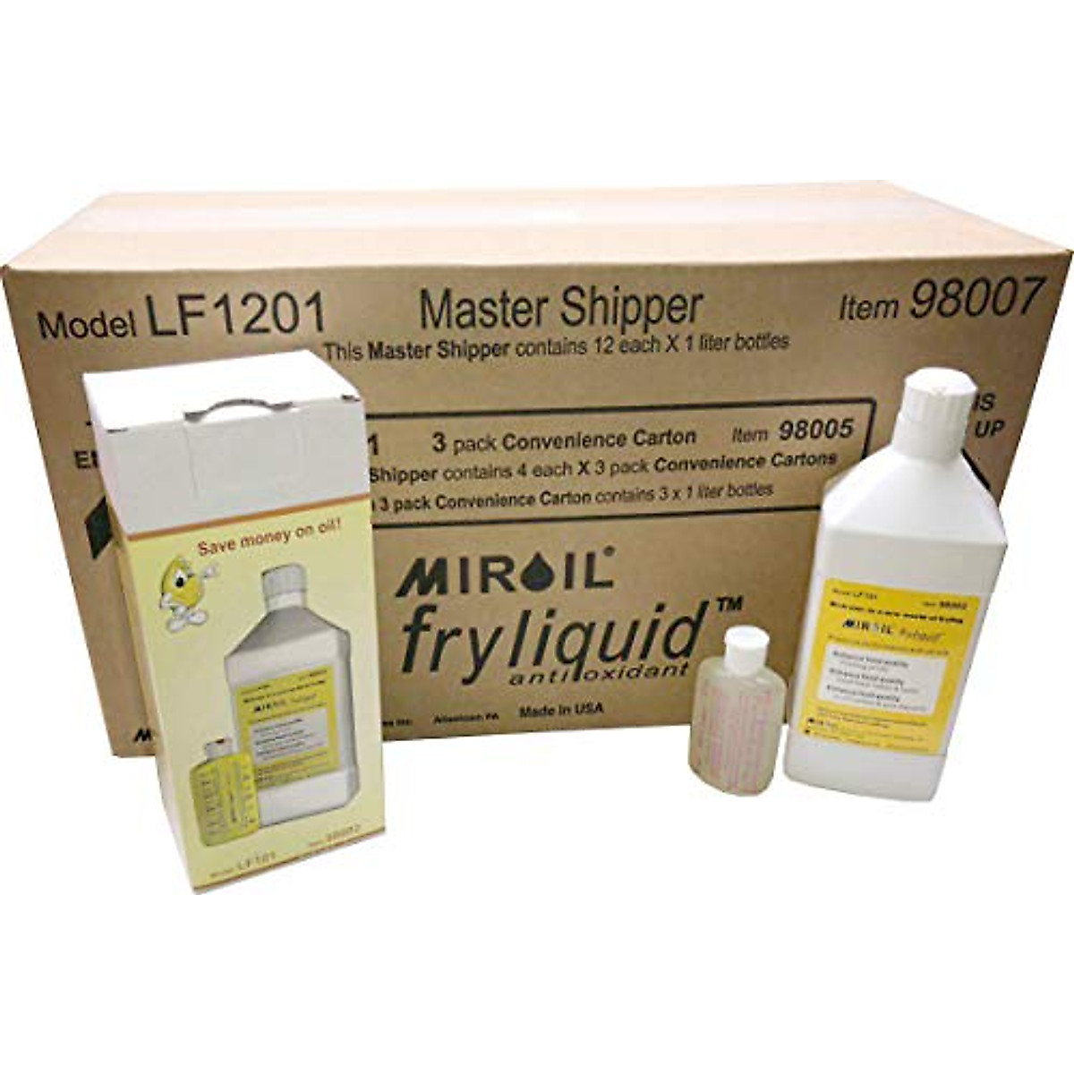 Miroil FryLiquid, 12 x 1 Litre Bottles, Fry Oil Filter Aid, Reduce Oil Costs, BULK Saver Pack, Antioxidant for Fry Oil, Prevent Oil Breakdown, LF1201, 12 x 1 litre (12)