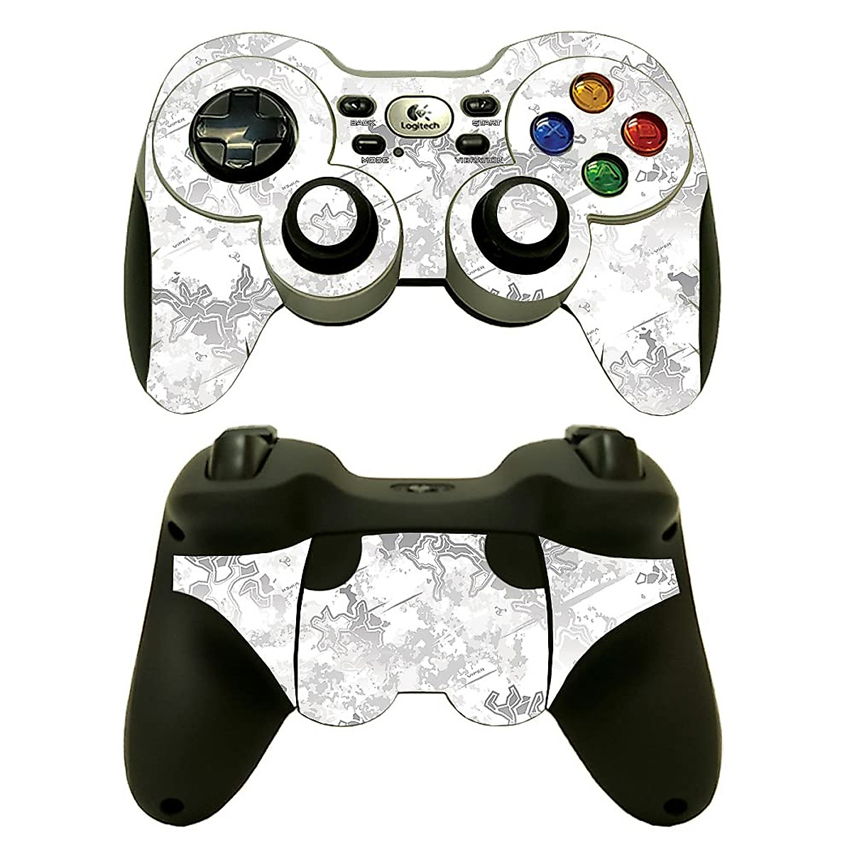 MightySkins Skin Compatible with Logitech Wireless Gamepad F710 - Viper Snow | Protective, Durable, and Unique Vinyl Decal wrap Cover | Easy to Apply, Remove, and Change Styles | Made in The USA