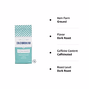 Cold Brew Organic Coarse Ground Coffee, Colombian Supremo, Dark Roast, Coarse Grind for Cold Brew Coffee & French Press,1 LB