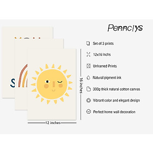 You Are My Sunshine Wall Art 3 Piece Boho Nursery Wall Art Rainbow Art Wall Decor Nursery Art Prints for Kids Room Nursery Pictures for Baby Girls Room Decor 12x16 Inch Unframed