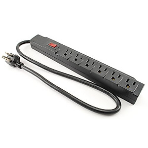 CablesOnline, 6 Outlet Surge Strip, Horizontal, 90 Joules, 24in (2 ft.) Cable, (SP-002)