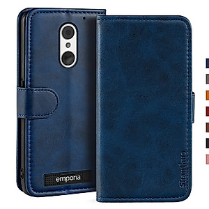 for Emporia Smart 4 Case, Leather Wallet Case with Cash & Card Slots Soft TPU Back Cover Magnet Flip Case for Emporia Smart 4 (4.95”) Blue