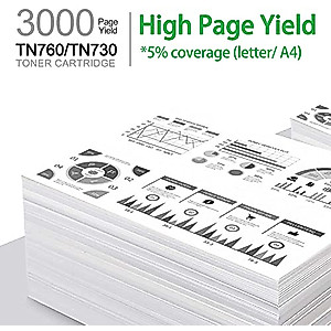 greencycle Compatible Toner Cartridge Replacement for Brother TN760 TN-760 TN730 TN-730 with Chip to Use with HL-L2350DW HL-L2395DW HL-L2390DW HL-L2370DW MFC-L2750DW MFC-L2710DW (Black, 3-Pack)