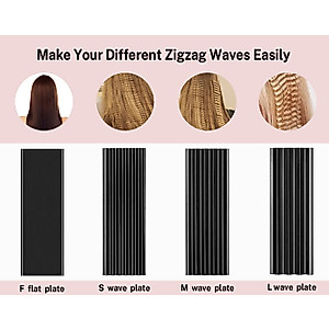 Pulla Hair Straightener and Crimper - 4 in 1 Tourmaline Ceramic Flat and Curling Iron for Hair Styling with Adjustable Temperature - Salon High Heat 320°F - 430°F for All Hair Types