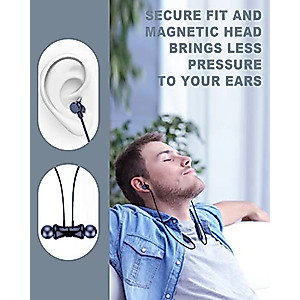 Mubiao Bluetooth Headphones Neckband 20Hrs Playtime V5.0 Wireless Headset Sport Noise Cancelling Earbuds w/Mic for Gym Running Compatible with iPhone Samsung Android