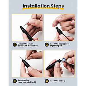 Tarlido Engraving Pen, USB Rechargeable Cordless Rotary Tools, Professional Mini Carving Machines Portable DIY Engraver Machine for Metal to Wooden, Glass, Jewelry-Black