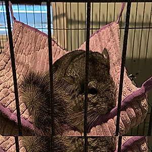 G YITENG Small Animal Bunk Bed Ferret Hammock Pet Rat Cage Hammock Sleep Bed Play Platform Tunnel Hamster Cage Accessories Hanging Hideout Tunnel Tube Toy (Purple)