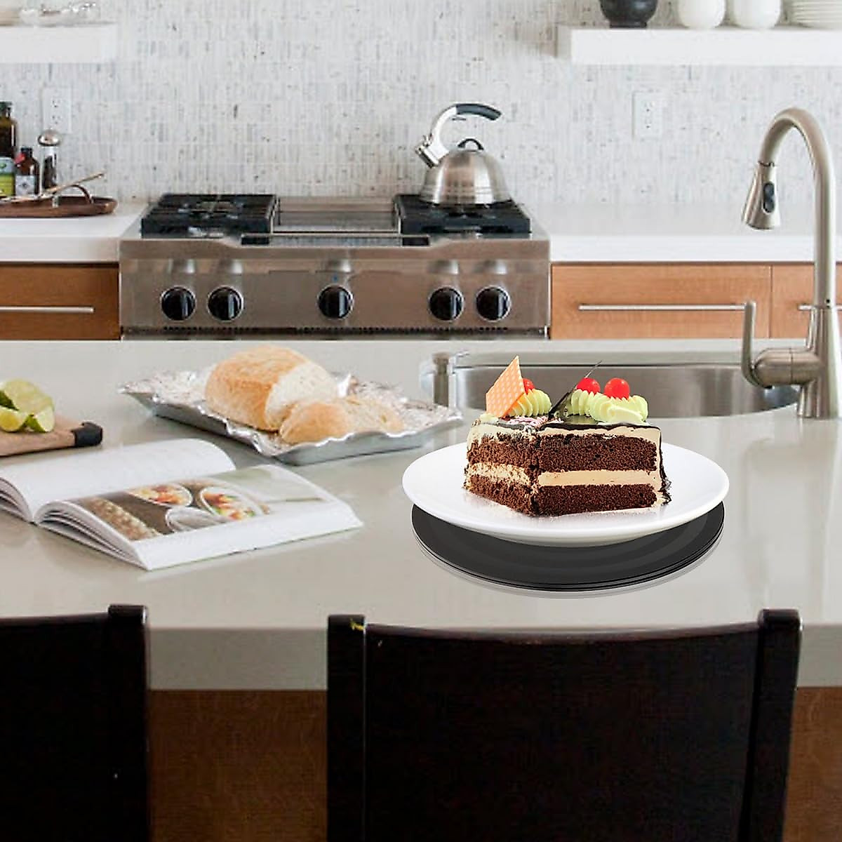 Meiwlong 3.15 Inch Lazy Susan Rotating Heavy Stand Swivel Turntable for Organizer Bins Potted Plants Spice Cabinets Crafts Table Lamps Model Base Window Display