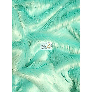 Faux Fake Fur Solid Shaggy Long Pile Fabric Sold by The Yard DIY Coats Costumes Scarfs Rugs Accessories Fashion (Aqua)