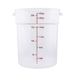 CenPro 29A-061 22 Qt. Translucent Round Polypropylene Food Storage Container