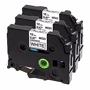 Labelife Replacement for Brother P Touch TZe Label Tape 12mm 0.47 Inch Laminated Black on White TZ Tape TZe-231 TZe231 for Brother Ptouch Label Maker PT-D200 PT-D210 PT-D220 PT-H110, 1/2 Inch, 3-Pack