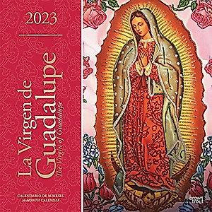 La Virgen de Guadalupe | 2023 12 x 24 Inch Monthly Square Wall Calendar | Foil Stamped Cover | English/Spanish Bilingual | BrownTrout | Virgin Mexico City
