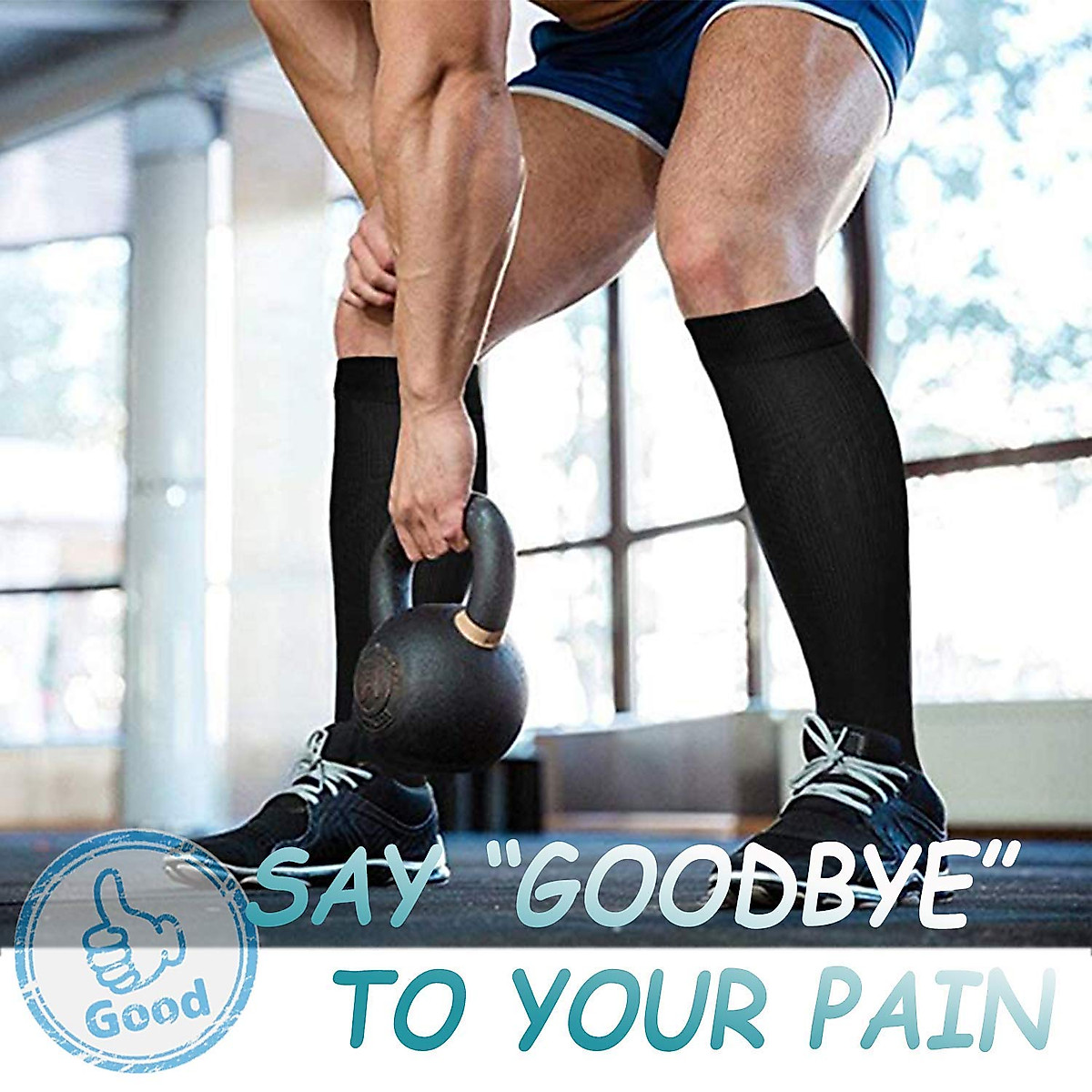 Aoliks Black Compression Socks for Women & Men,Support Knee High Socks for Running Athletic Nurses