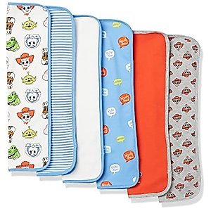 Amazon Essentials Disney | Marvel | Star Wars Baby Boys' Burp Cloths, Pack of 6, Toy Story Play Nice, One Size