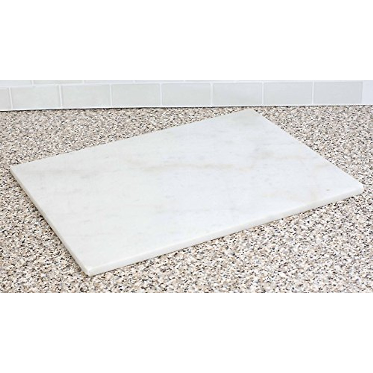 12" x 16" Natural Marble Chopping Board (White), By Home Basics | Cutting Boards For Kitchen | Kitchen Serving Boards With Non-Skid Feet | For Veggies, Meats, and Dough Preparation