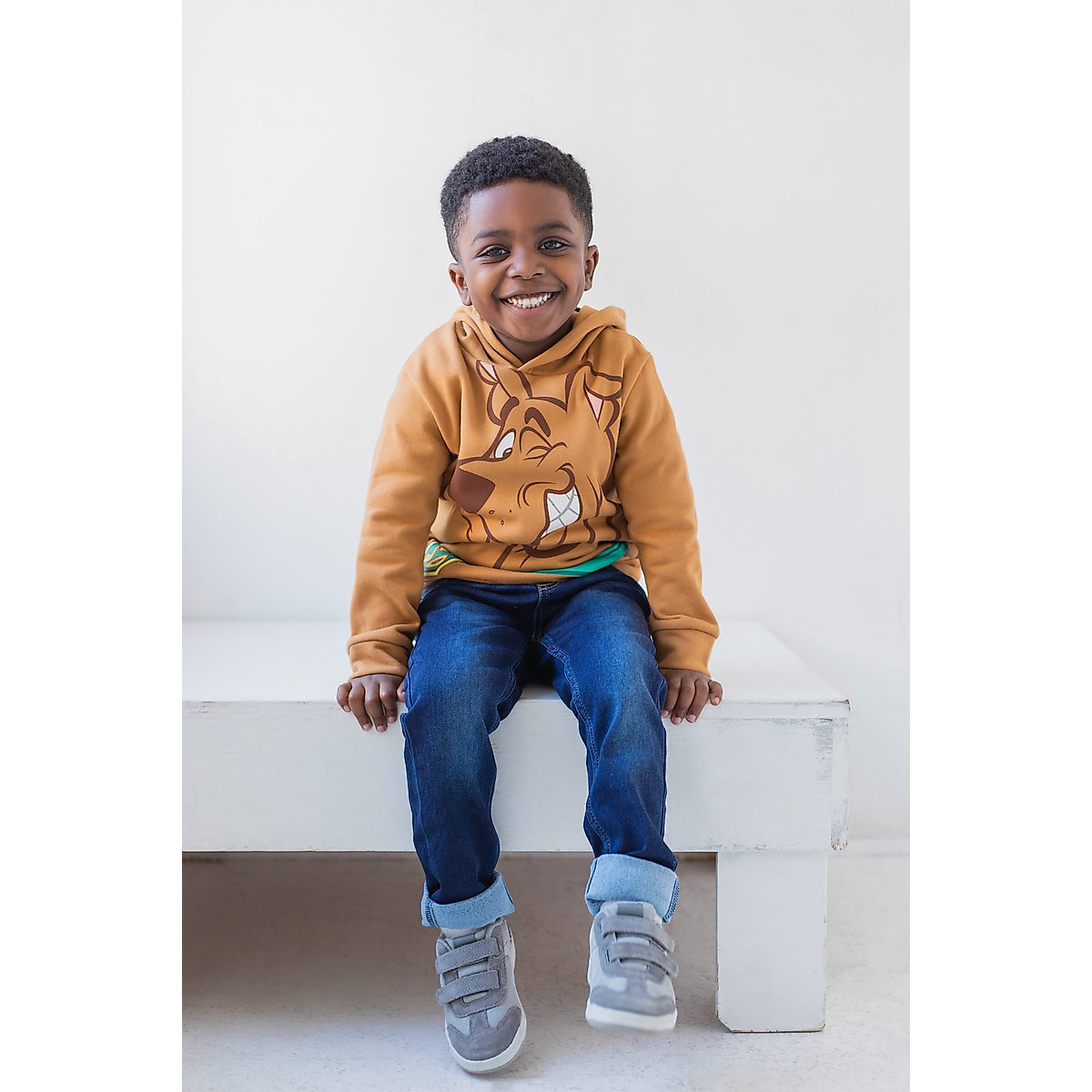 Scooby-Doo Little Boys Fleece Pullover Hoodie Brown 6