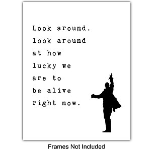 Musical Merchandise - 8x10 Lyrics Wall Art Poster Set - Motivational Inspirational Quotes Home Decor - Decoration for Bedroom, Office, Living Room - Gift for Fans - 4-8x10 Unframed prints