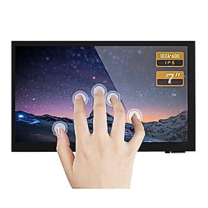 Ingcool 7 Inch Capacitive Touchscreen Monitor IPS Display 1024x600 7" HDMI LCD Module for Raspberry Pi 4B/ 3B+/A+/B/ 2B/ B+/A+/ Zero W, Support Windows 10/8.1/8 / 7