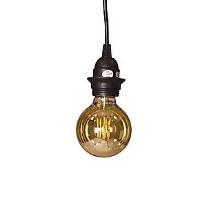 Xtricity Vintage G25 LED Globe Light Bulbs, Dimmable, Amber Glass, 5W (40W Replacement), 2200K Soft White, 350 Lumens, E26 Globe Bulb, 120V (2 Pack)