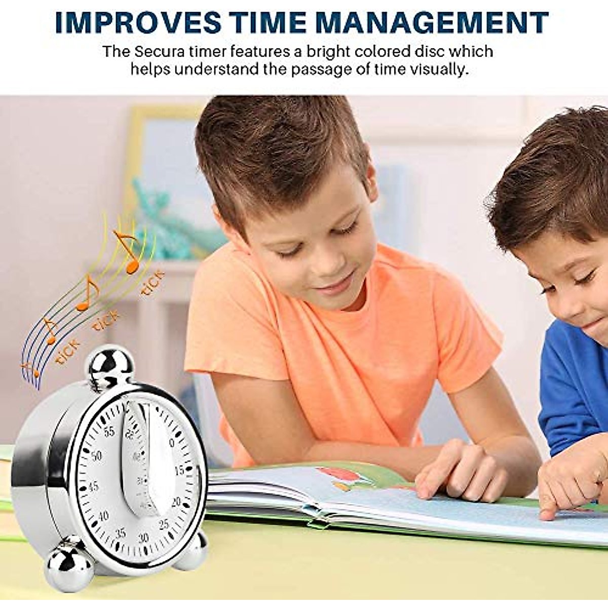 60minutes Kitchen Timer, Mechanical Timer Countdown Timer Kitchen Reminder, Cooking Timer Alarm Clock for Cooking Baking Washing Steaming, Manual Cooking Timer