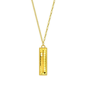 CHOW SANG SANG Dazzling Mirror Gold 999.9 24K Solid Gold Price-by-Weight Gold Simple Rectangle Necklace for Women 93401N (Approx. 0.21tael (~7.86g), 18.5", (47 CM))