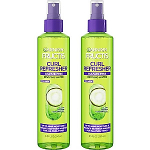 Garnier Fructis Curl Refreshing Reviving Water Spray, Sulfate Free, with Elasto-Protein and Coconut Water, for All Curl Types, 17. fl oz