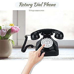 Push Button Phone, 1960&#039;S Vintage Phones Landline for Home, Antique Desk Phone Telephones Land Line, Retro Telephone with Rotary Dialler