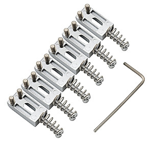 Musiclily 10.5mm Guitar Tremolo Bridge Saddles Set for Fender Stratocaster Strat Telecaster Tele Electric Guitar Replacement, Chrome(Set of 6)