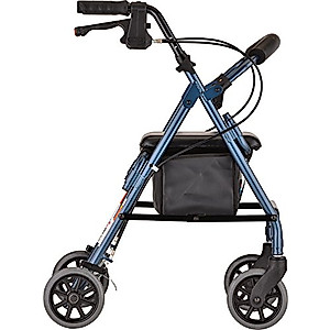 NOVA Medical Products GetGo Petite Rollator Walker for Height 4’0” - 5”4”, Blue, 1 Count
