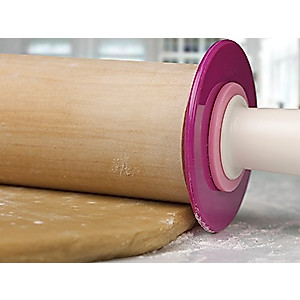 Bakelicious Adjustable Rolling Pin, Wood and Nylon, 12-Inch Barrel