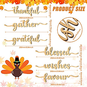 12 Pieces Thanksgiving Wood Word Cutout Thankful Plate Signs Grateful Blessed Gather Sign Thanksgiving Place Sign Thankful Plate Cutout Thanksgiving Sign for Table Home Dinner Party