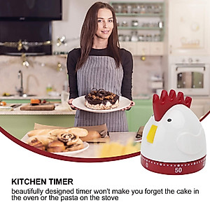 DOITOOL Rooster Electronic Kitchen Timer Timer Mechanical Chicken Shaped Novelty Kitchen Timer 60 Mins Cooking Timer Alarm Reminder for Cooking Kitchen Baking Timer Baking Animal Cooking Timer