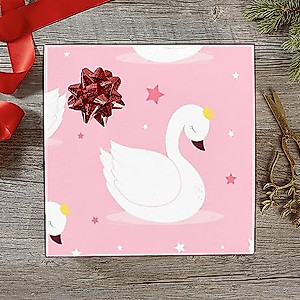 Veundei 3 Pack Gift Wrapping Paper Bundle Swan Princess Wrapping Paper Roll Packing Paper Gift Wrap for Birthdays, Weddings, Party, Holiday, Baby Shower, 58 x22.8 Inch (9.18.sq.ft) per Roll