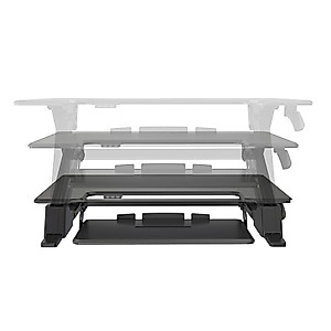 Realspace® P20 Standing Desk Converter With USB And Keyboard Tray, 19-3/10"H x 35-2/5"W x 23-1/5"D, Black